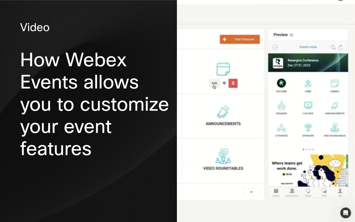 How Webex Events allows you to customize your event features ...