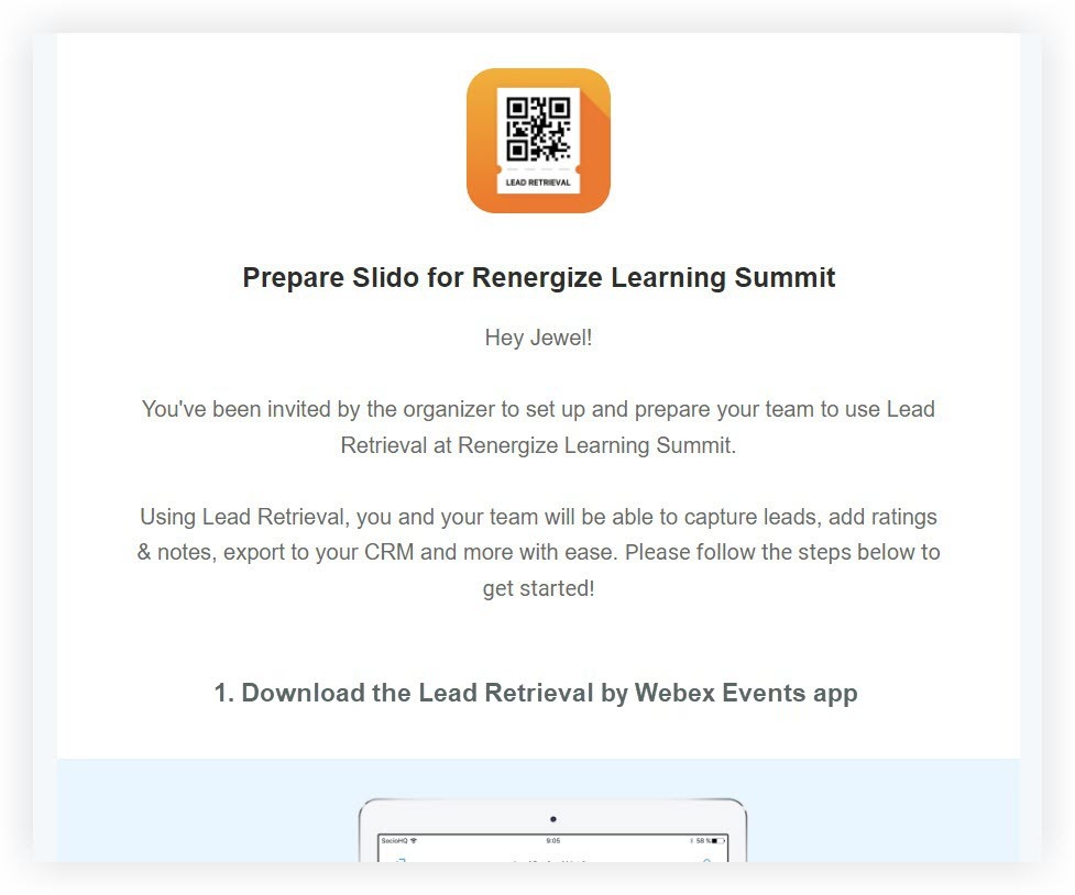 Booth Staff Invite Emails | Webex Events (formerly Socio)